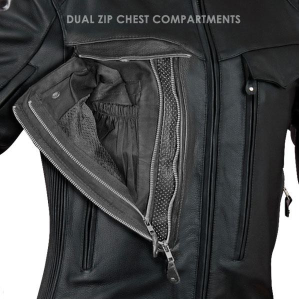 Ladies Vented Cowhide Motorcycle Leather Jacket