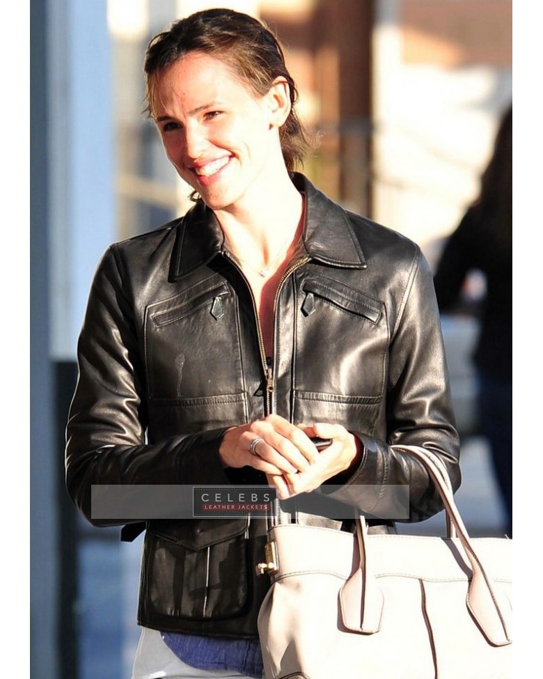 Jennifer Garner Black Leather Jacket