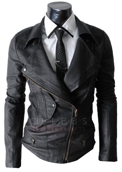 Multi Pocket Slim-fit Rider Black Leather Jacket | CLJ
