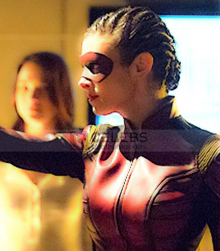 The Flash Trajectory Eliza Harmon Red Leather Jacket