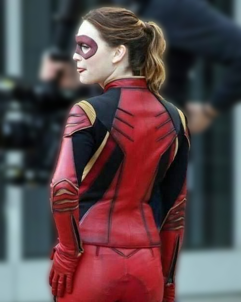 The Flash Trajectory Eliza Harmon Red Leather Jacket