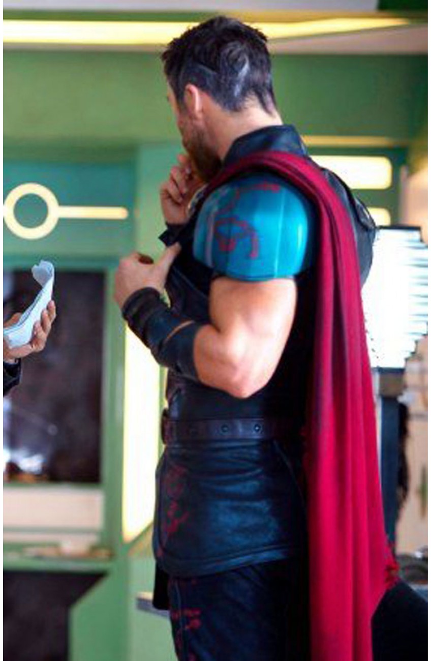 Chris Hemsworth Thor Ragnarok Brown Leather Vest