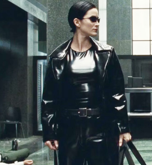 The Matrix 4 Carrie Anne Moss Leather Coat