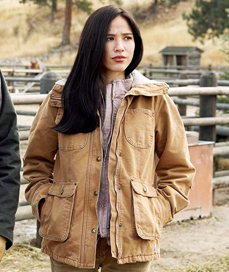 Yellowstone S02 Monica Dutton Brown Shearling Jacket