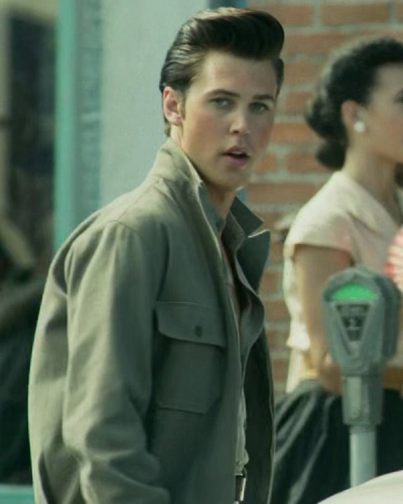 Elvis 2022 Austin Butler Green Cotton Jacket | CLJ