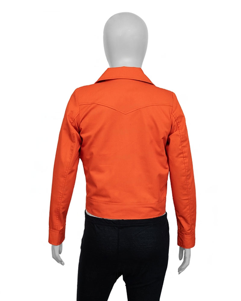 Emily In Paris S03 Lily Collins Orange Cropped Jacket