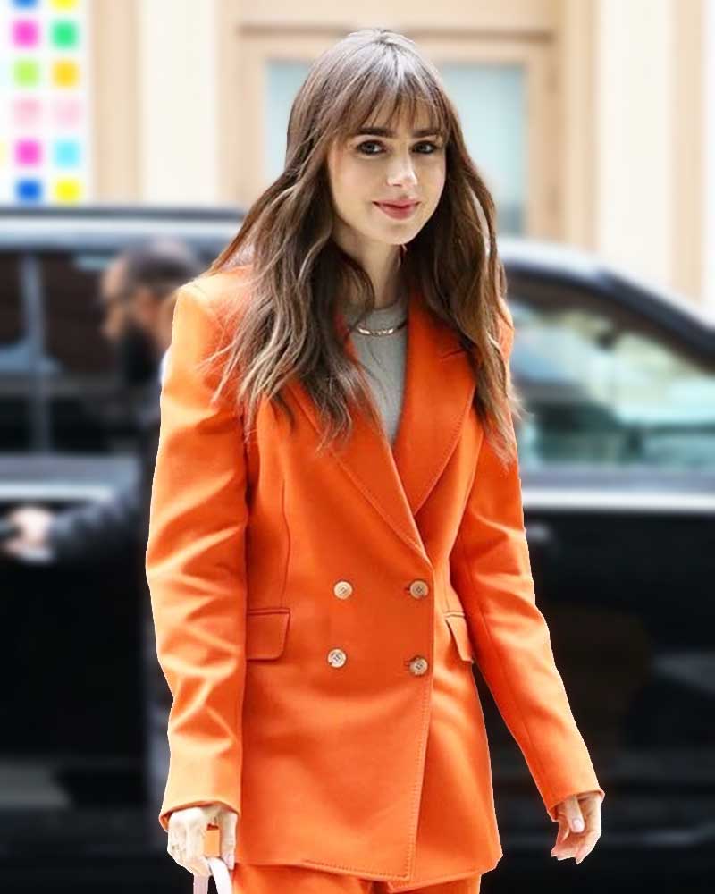 Emily In Paris S03 Lily Collins Orange Blazer