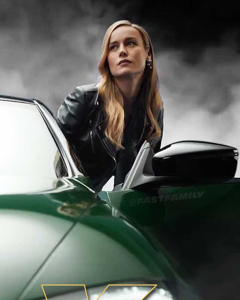 Fast X 2023 Brie Larson Black Biker Leather Jacket