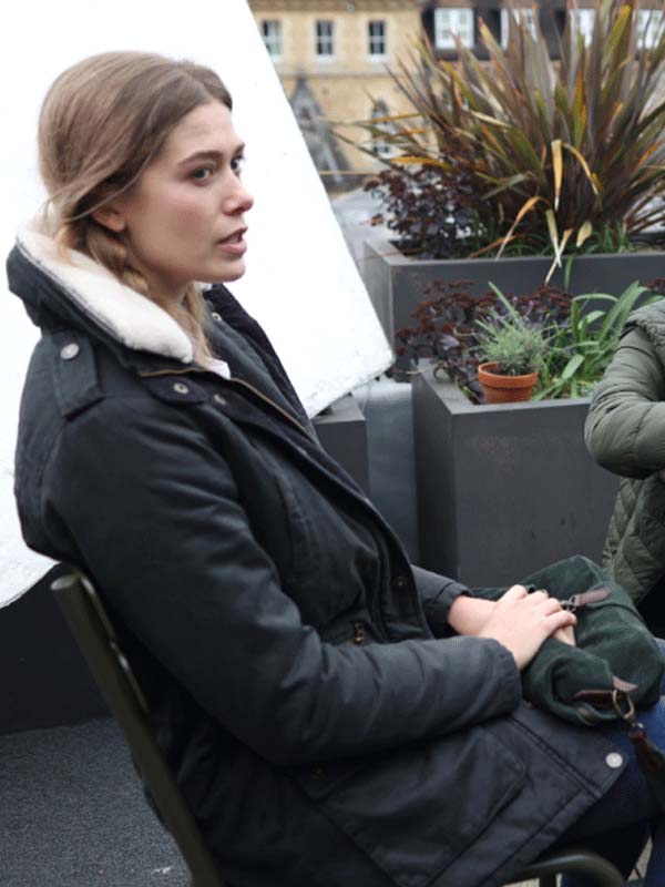 Rose Reid Surprised By Oxford Black Jacket