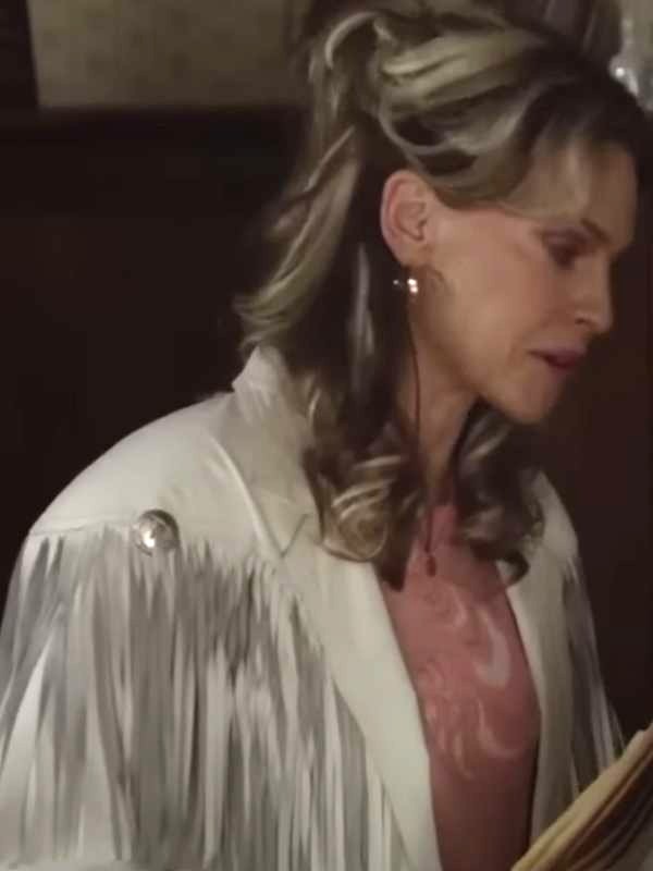 Hilary Swank Ordinary Angels White Fringed Jacket