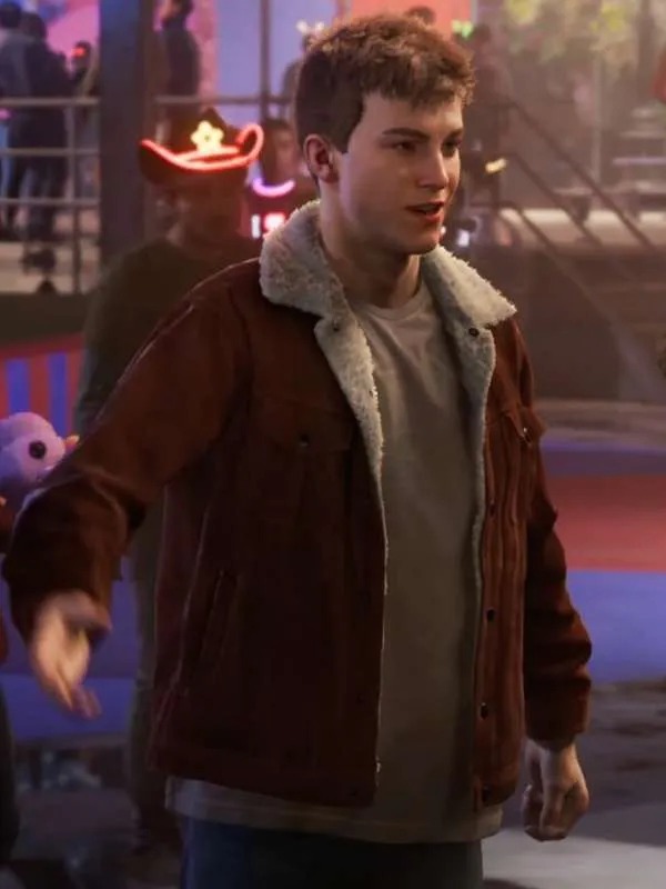 Spider-Man 2 Peter Parker Brown Suede Leather Jacket