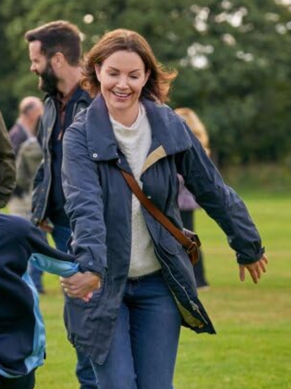 Erica Durance A Scottish Love Scheme Blue Jacket