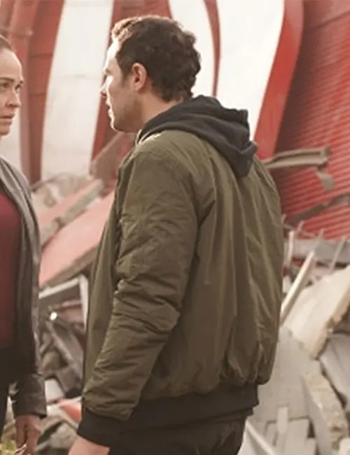 Lucas Hayes TV Series La Brea S02 Green Bomber Jacket