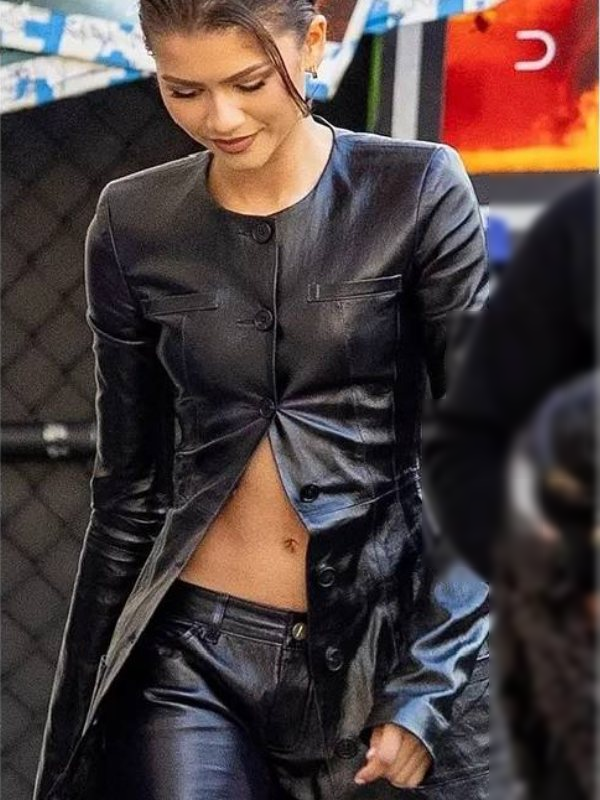 Zendaya Jimmy Kimmel Live Leather Jacket