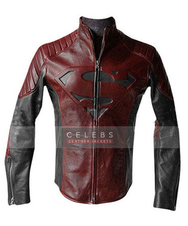Superman Smallville Mens Black & Maroon Jacket | CLJ