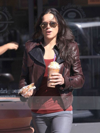 Michelle Rodriguez Wonderful Cut Leather Jacket
