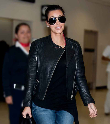 Kim Kardashian Leather Jacket | Biker Leather Jacket