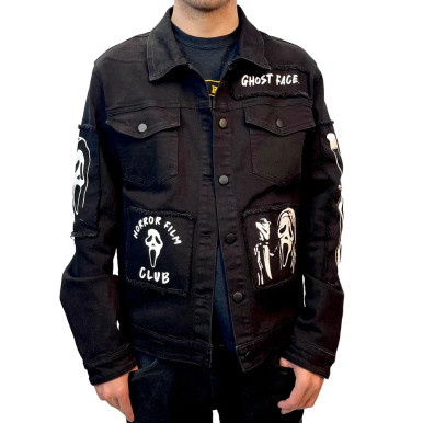Ghostface Scream Slasher Grunge Punk Black Jacket