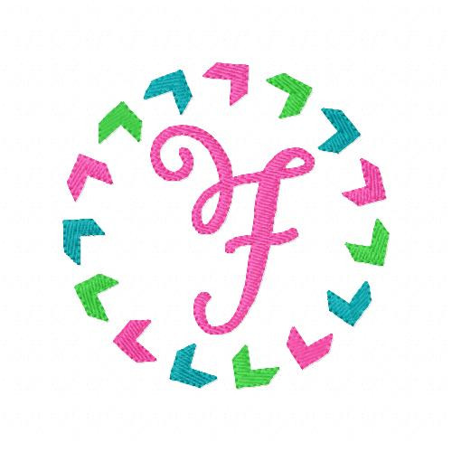 Chevron Arrow Circle Monogram Set 2 - Joyful Stitches