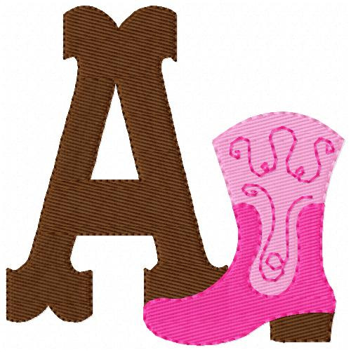 Cowgirl Boot Western Country Monogram Set - Joyful Stitches