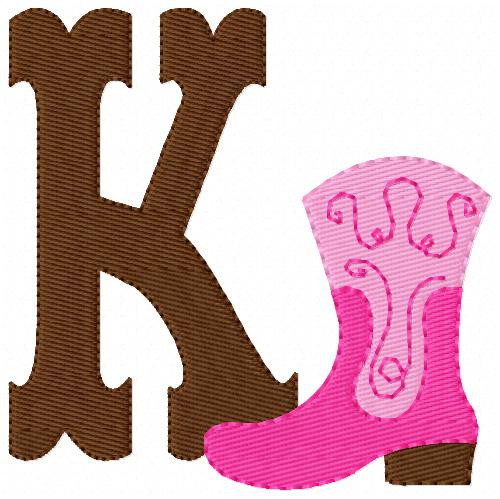 Cowgirl Boot Western Country Monogram Set - Joyful Stitches