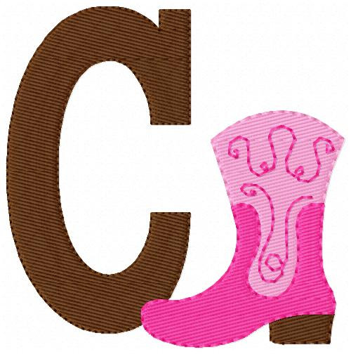 Cowgirl Boot Western Country Monogram Set - Joyful Stitches