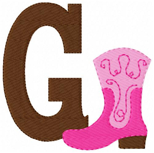 Cowgirl Boot Western Country Monogram Set - Joyful Stitches