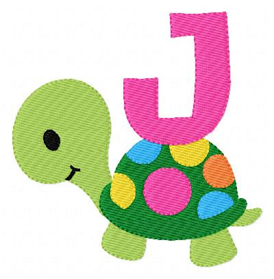 Polka Dot Turtle Monogram Set - Joyful Stitches