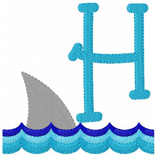 Shark Fin Monogram Embroidery Font Set - Joyful Stitches