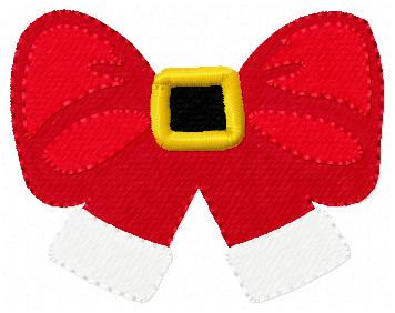 Santa Bow Christmas Embroidery Design - Joyful Stitches