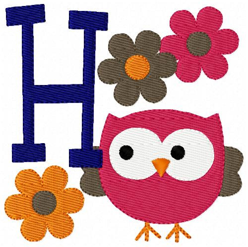Fall Owl Monogram Set - Joyful Stitches