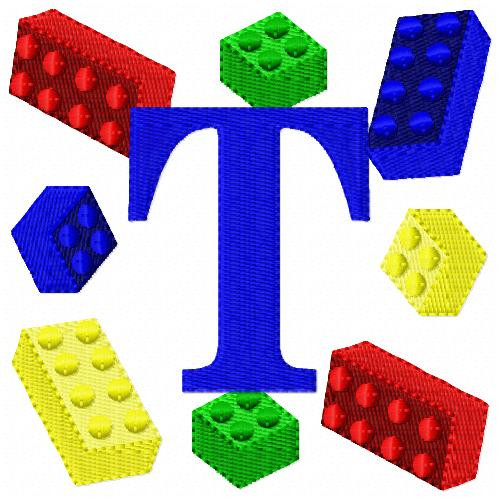 Interlocking Colorful Blocks Monogram Set - Joyful Stitches