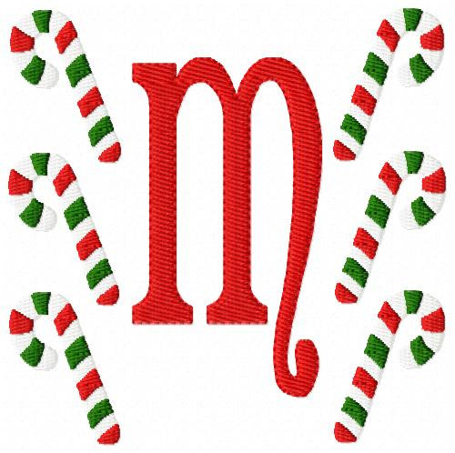 Candy Cane Multi Monogram Set - Joyful Stitches