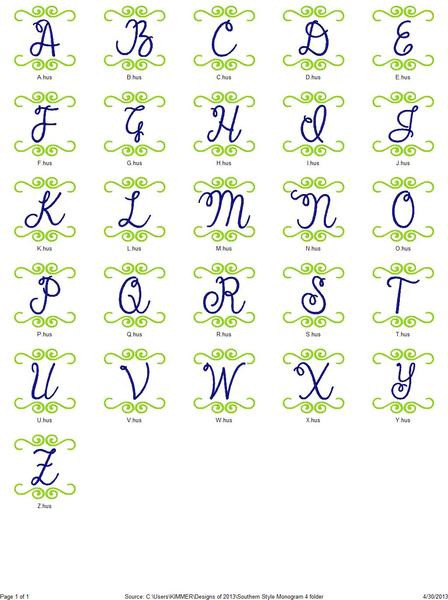 Southern Style Monogram Set 4 - Joyful Stitches