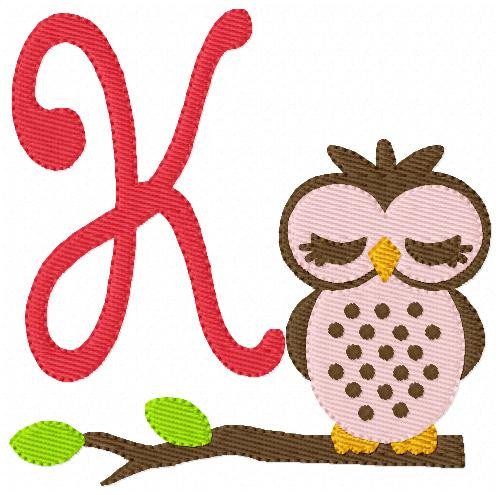 Pretty Owlie Owl Monogram Set - Joyful Stitches