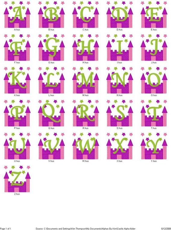 Princess Castle Monogram Set - Joyful Stitches