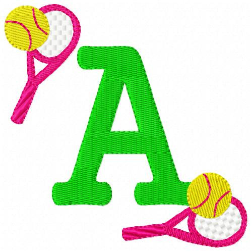 Tennis Sports Monogram Font Set - Joyful Stitches