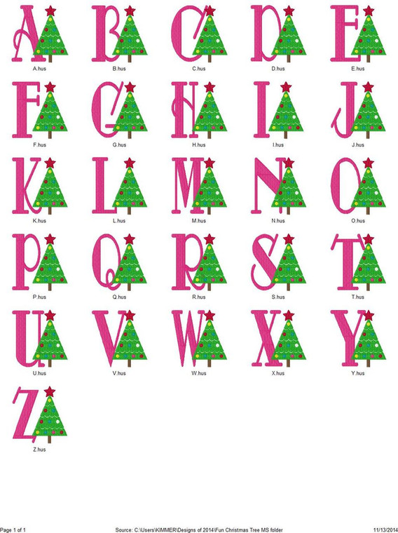 Christmas Tree Fun Monogram Set - Joyful Stitches