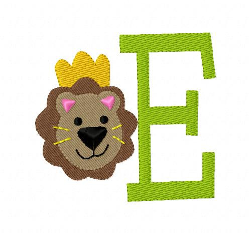 King Lion Zoo Animal Monogram Design Set - Joyful Stitches