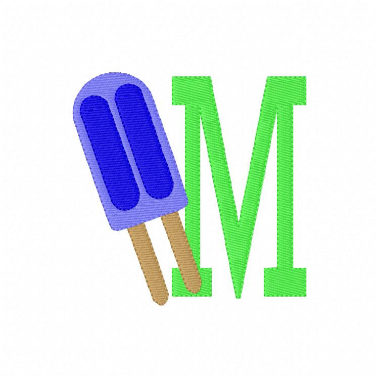 Blueberry Grape Popsicle Machine Embroidery Monogram Design Font Set ...
