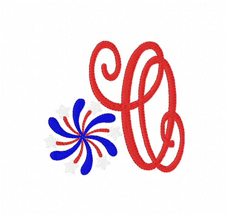 July 4th, Summer, Patriotic, Fireworks, Monogram Embroidery Design Set ...