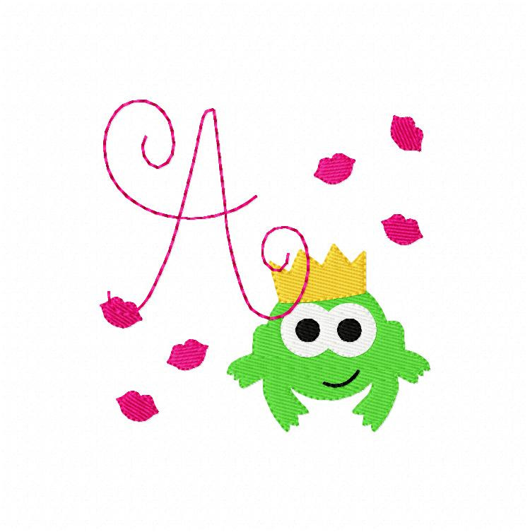 Prince Charming Frog Monogram Embroidery Font Design Set - Joyful Stitches