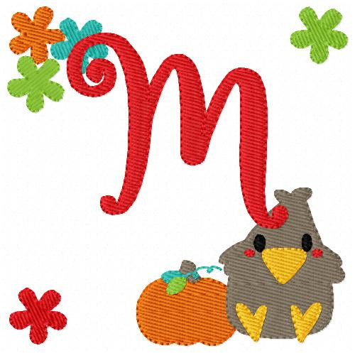 Fall Autumn Harvest Monogram Embroidery Design Set - Joyful Stitches