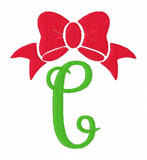 Bow Monogram Embroidery Design Font Set - Joyful Stitches