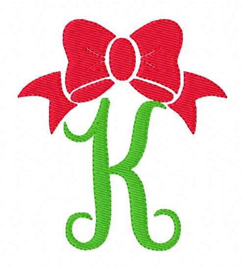 Bow Monogram Embroidery Design Font Set - Joyful Stitches