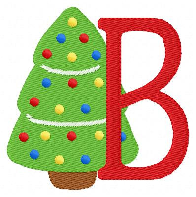 Christmas Tree Monogram Embroidery Design Set - Joyful Stitches