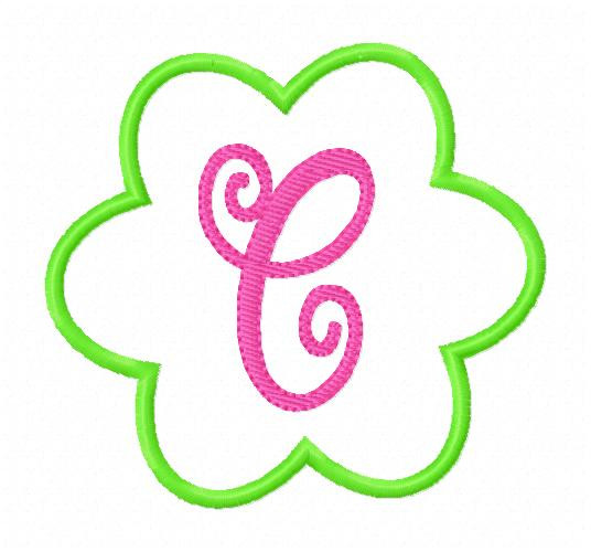 Flower Applique Monogram Embroidery Font Design Set - Joyful Stitches