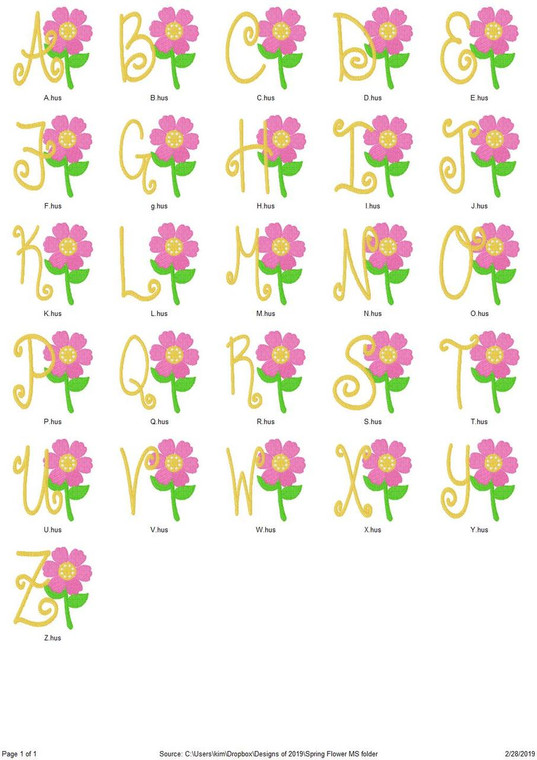 Spring Flower Monogram Embroidery Font Design Set - Joyful Stitches