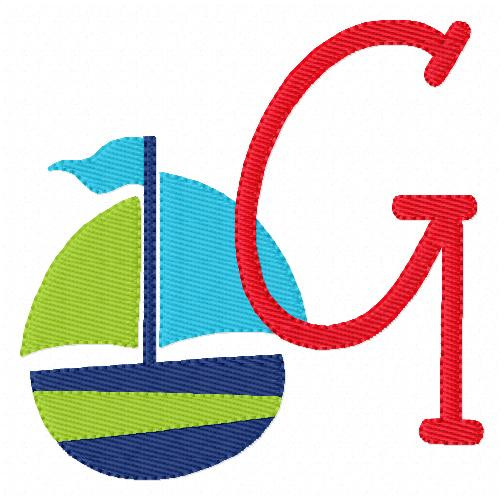 Sail the Ocean Monogram Embroidery Design Set - Joyful Stitches