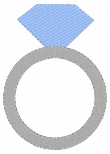 Engagement Ring Blue Diamond Monogram Frame Embroidery Design - Joyful ...